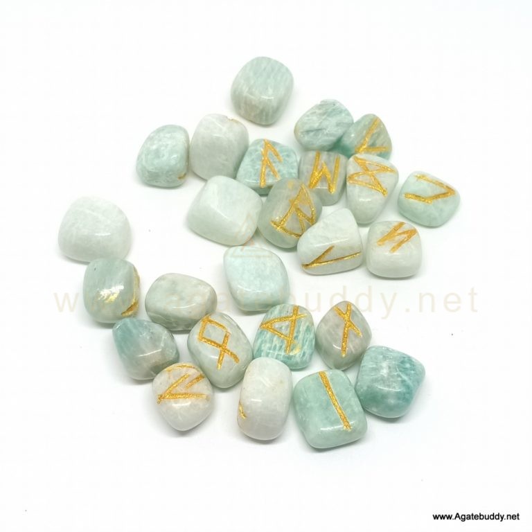 Top Quality Amazonite Gemstone Rune Set - AGATE BUDDY.