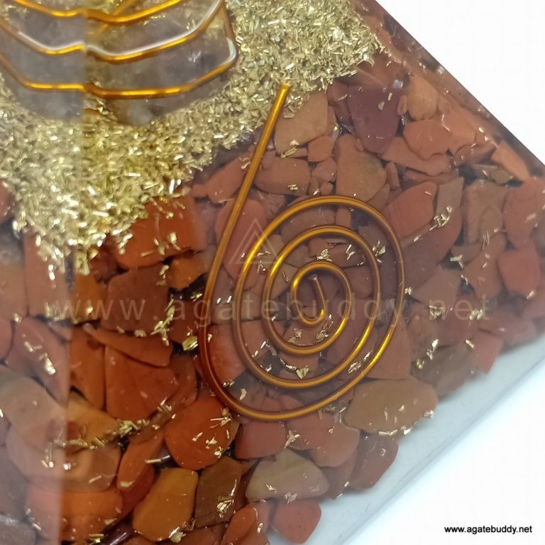 Red Jasper Orgonite Pyramid - Bulk Orgone Crystal Pyramid. - Agate Buddy
