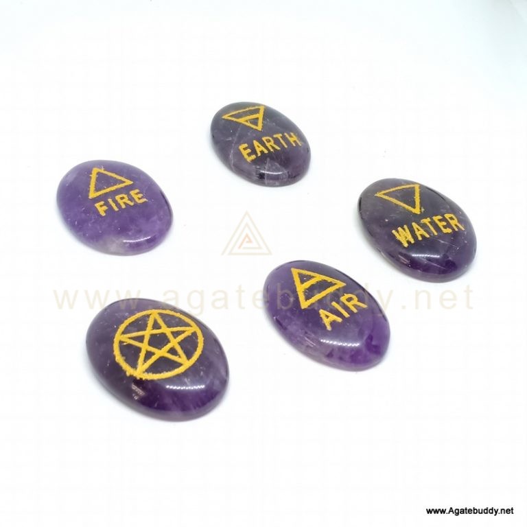 Amethyst Elemental Reiki Stone Set. - Agate Buddy