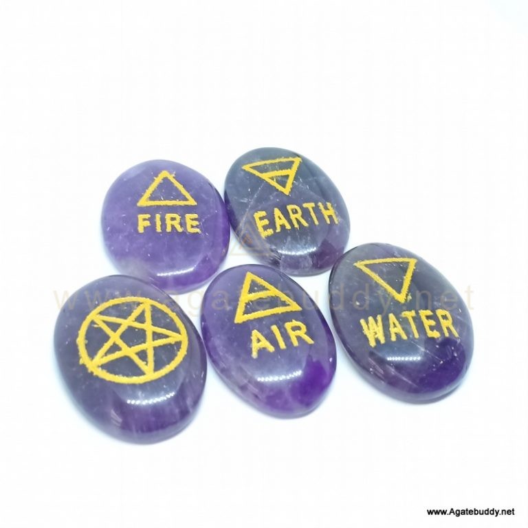 Amethyst Elemental Reiki Stone Set. - Agate Buddy