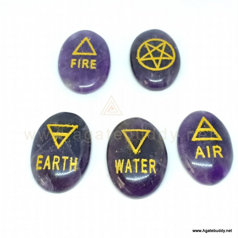 Amethyst Elemental Reiki Stone Set. - Agate Buddy