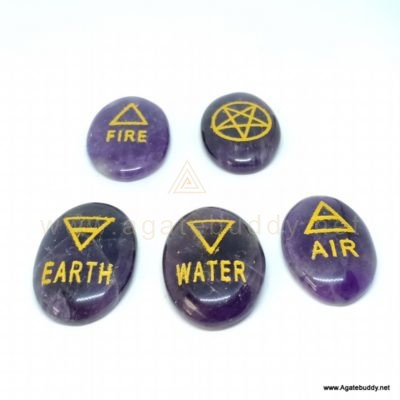 Amethyst Elemental Reiki Stone Set. - Agate Buddy