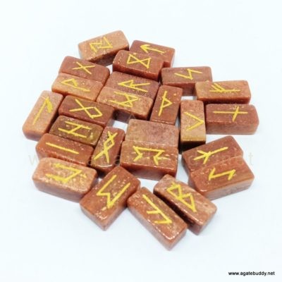 Red Aventurine Brick Rune Set | Rune Sets. - Agate Buddy