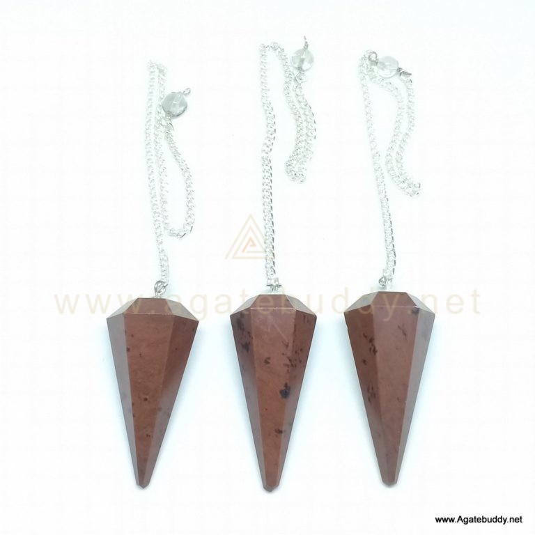 Mahogany Obsidian 6 Faceted Pendulum | Gemstone Pendulums. - Agate Buddy