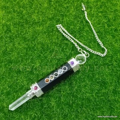 Black Agate 3 Piece Pendulum | Black Agate Pendulum. - Agate Buddy
