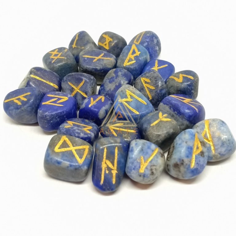Top Quality Lapis Lazuli Stone Rune Set. - Agate Buddy
